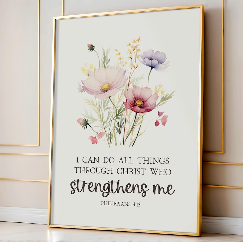 Philippians 4:13 Printable, I Can Do All Things Through Christ, Bible ...