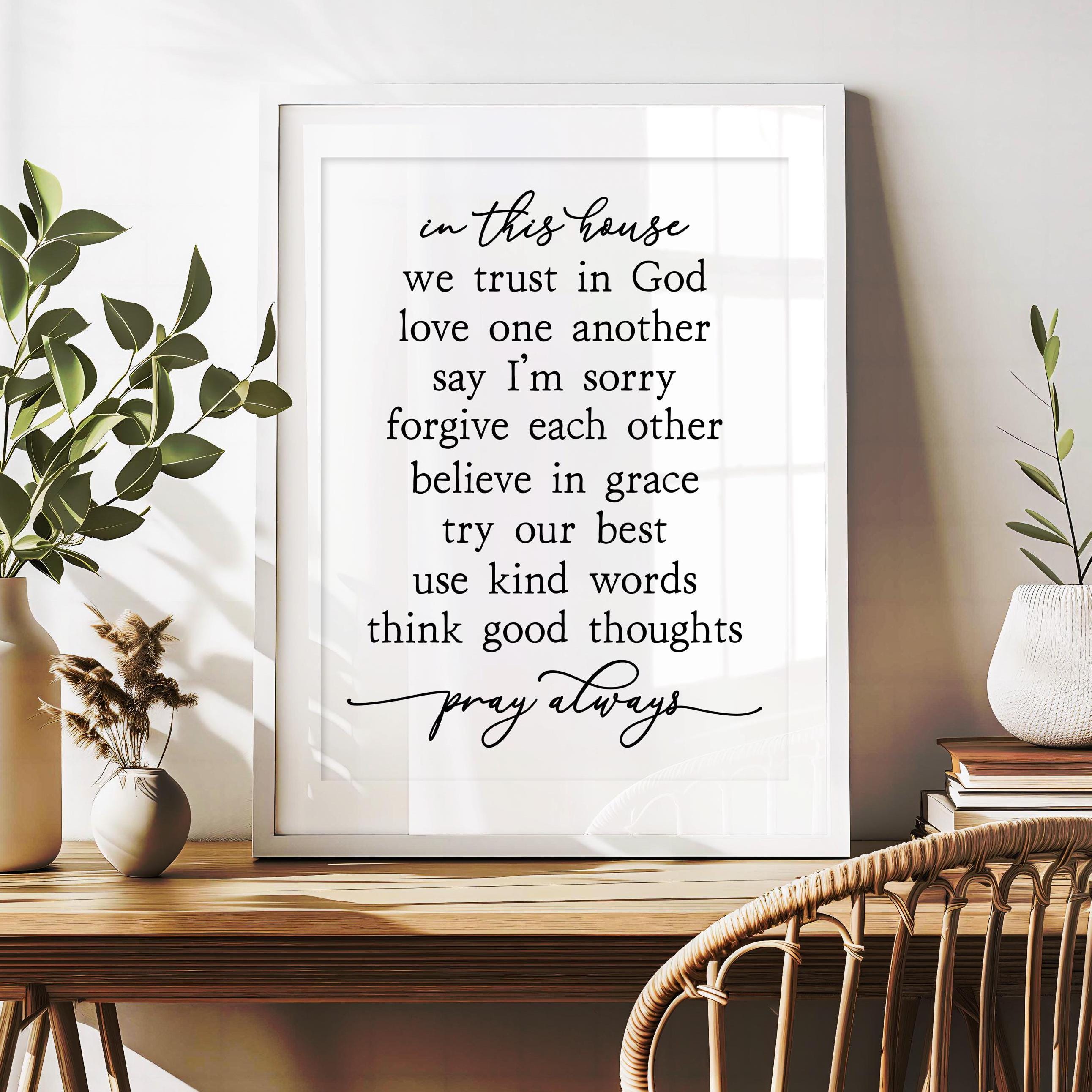 In This House Printable, Family Rules Printable Sign, House Rules Quote ...
