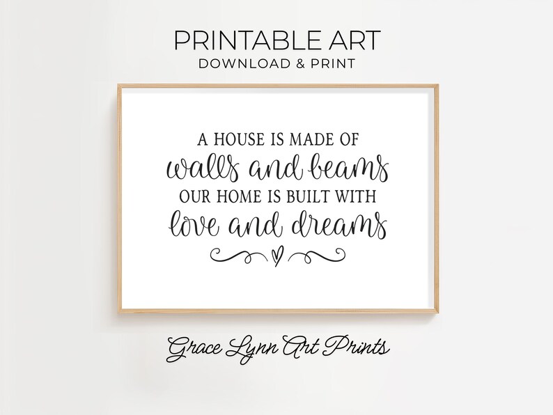 Home Quote Printable Sign, Home Sign Printable Art, Home Decor ...