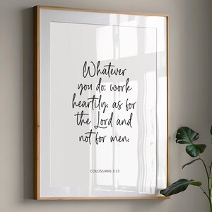 Colossians 3:23 Printable, Whatever You Do Work Heartily, Bible Verse ...
