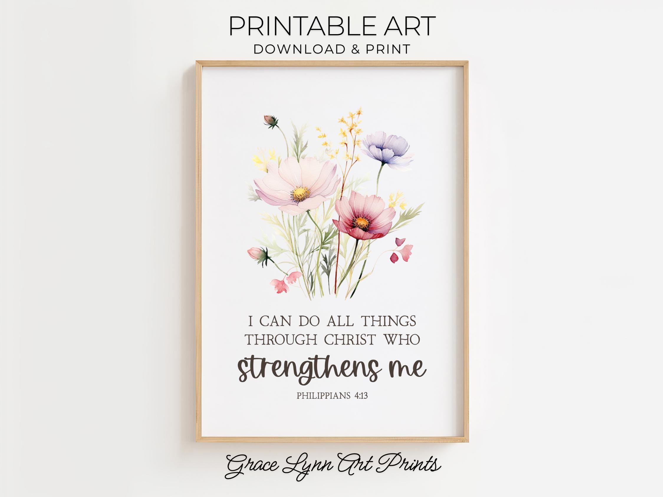 Philippians 4:13 Printable, I Can Do All Things Through Christ, Bible ...