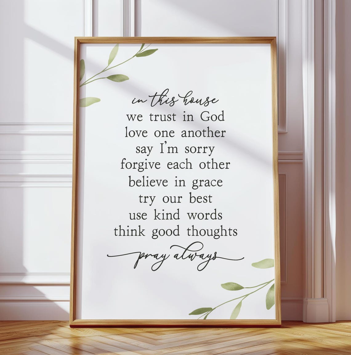 In This House Printable Wall Art, Family Rules Printable Sign, House ...
