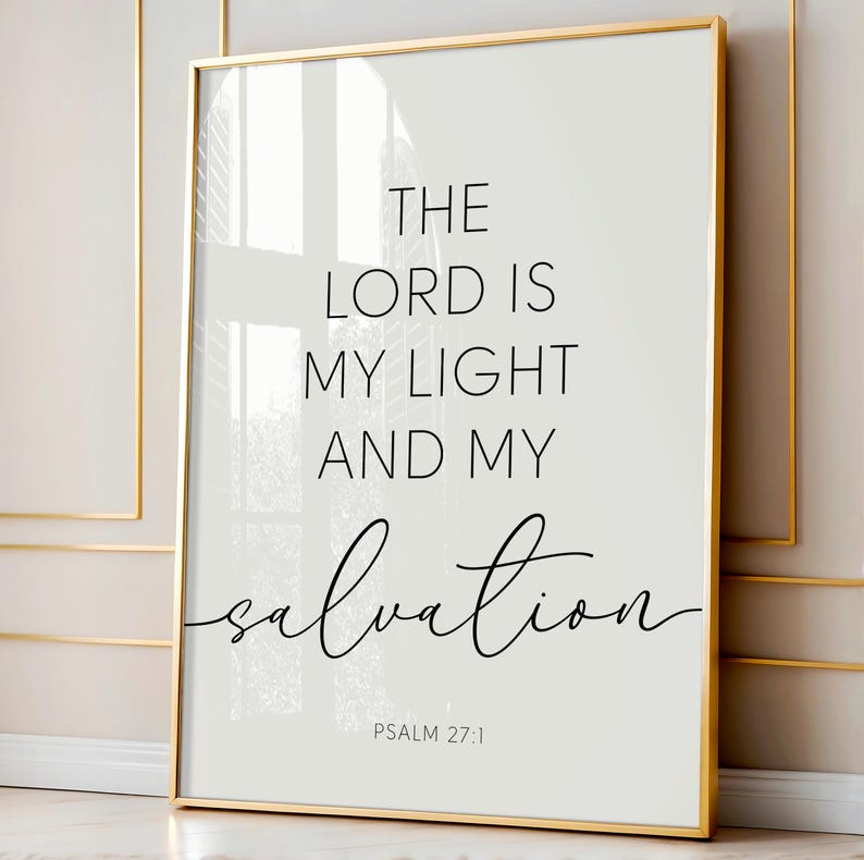 Psalm 27:1 Printable, the Lord is My Light and My Salvation, Scripture ...