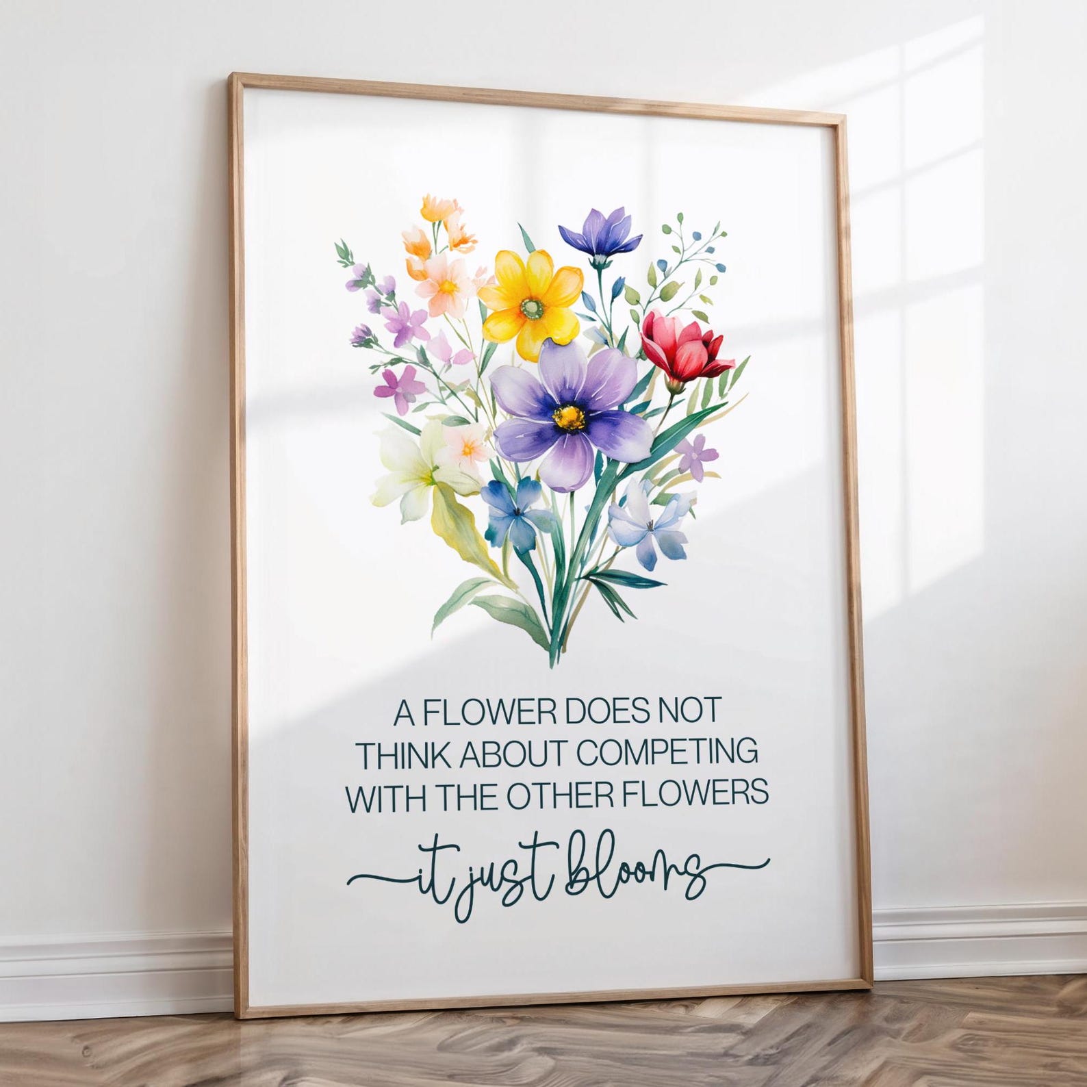 A Flower Does Not Think About Competing Quote, Inspirational Quote ...