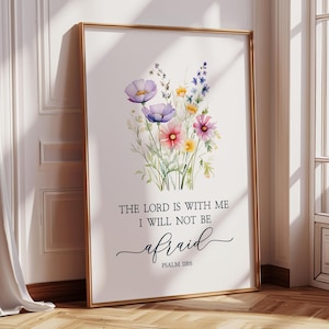 Psalm 118:6 Printable Sign, the Lord is With Me, Bible Verse Printable ...