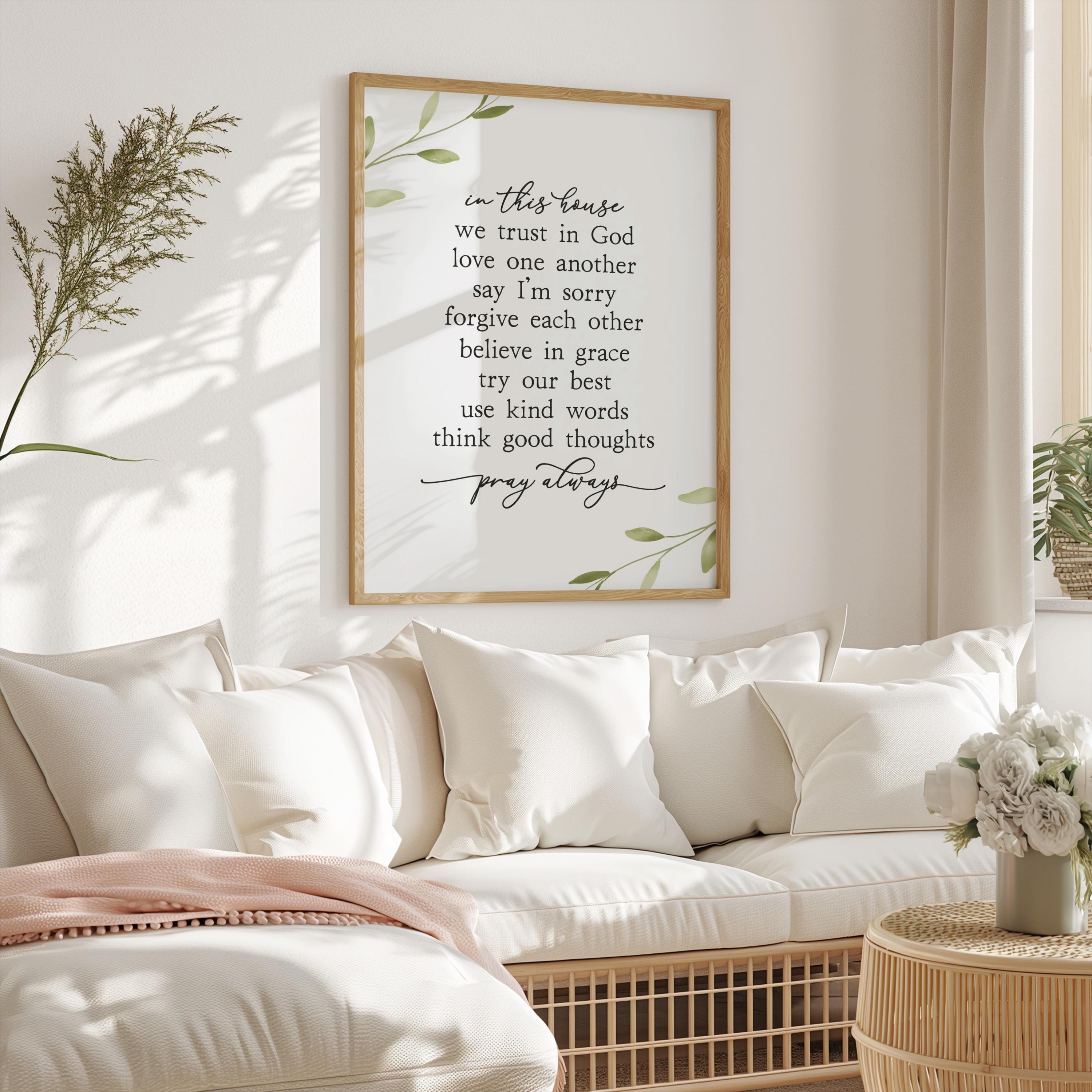 In This House Printable Wall Art, Family Rules Printable Sign, House ...