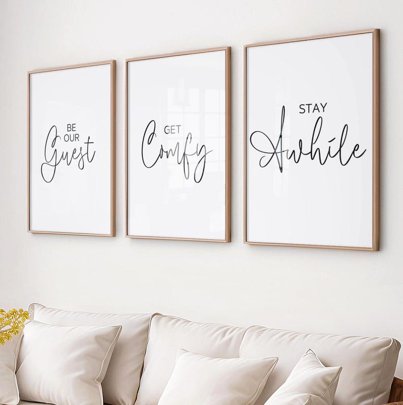 Guest Room Printable, Be Our Guest, Get Comfy, Stay Awhile, Printable ...
