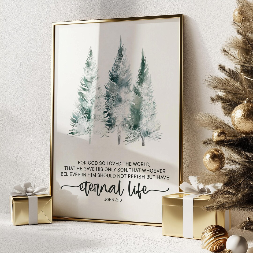 Printable Christmas Bible Verse, Christmas Scripture Printable, John 3: ...