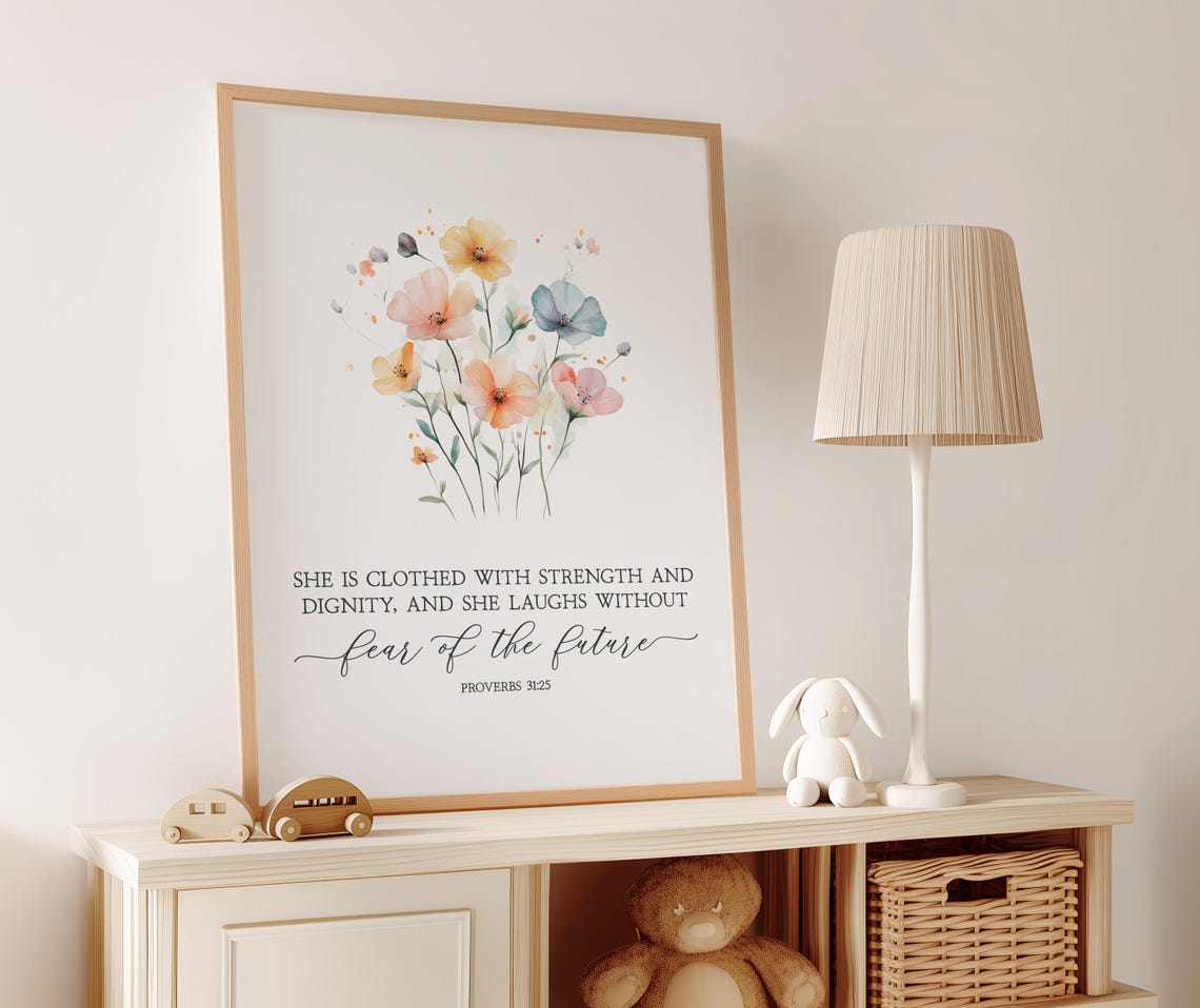 Proverbs 31:25 Printable, She is Clothed With Strength and Dignity ...
