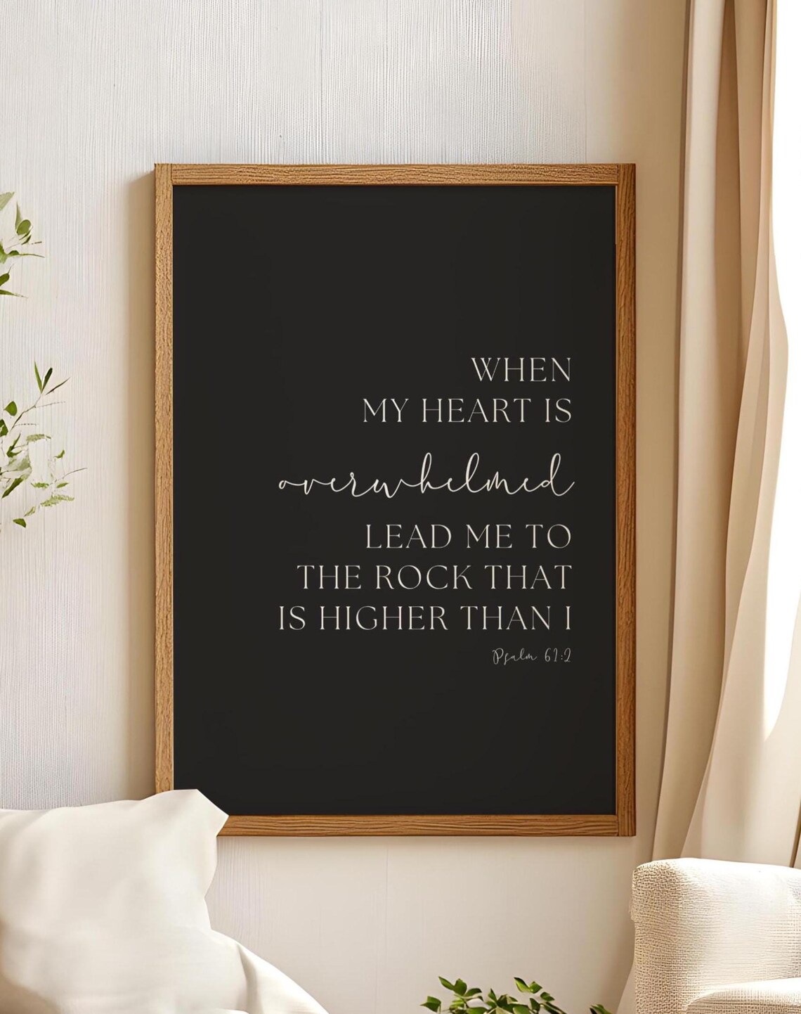 Psalm 61:2 Printable Wall Art, “lead Me to the Rock” Bible Verse Print ...