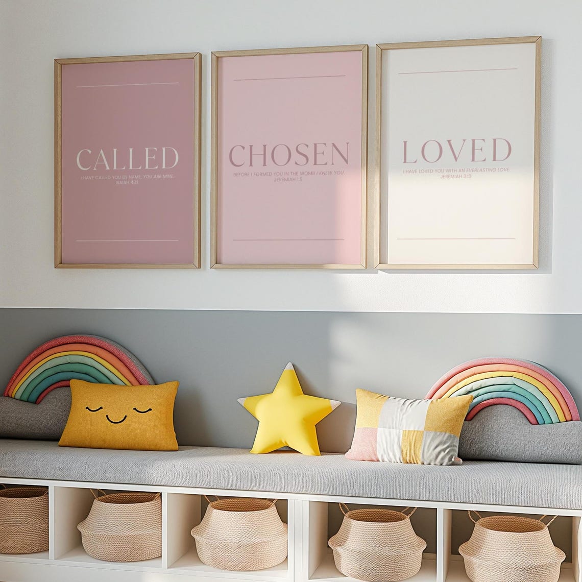 Called Chosen Loved Printable Wall Art, Christian Nursery Decor, Bible ...