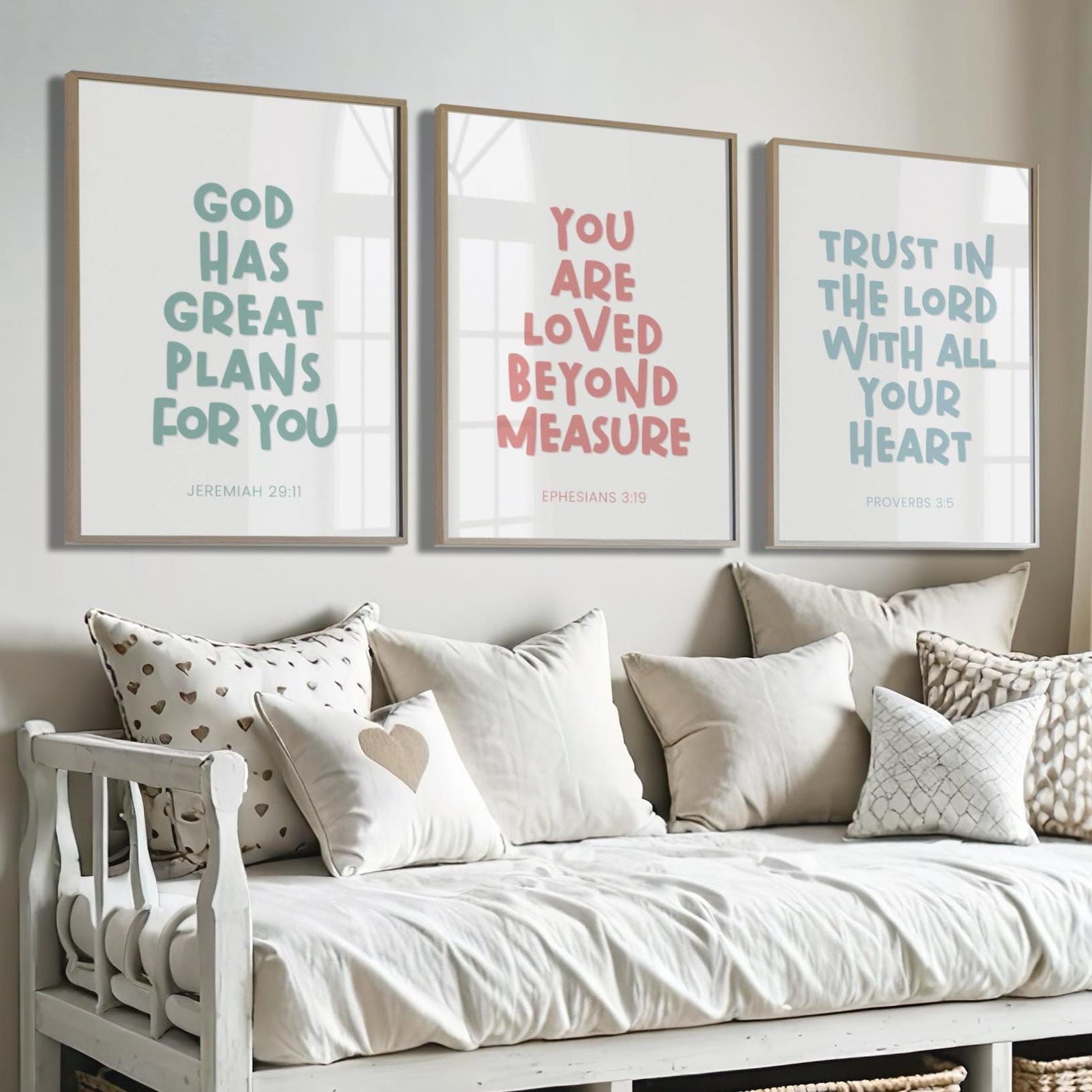 Bible Verse Printable Quotes, Christian Nursery Wall Art, Set of 3 ...