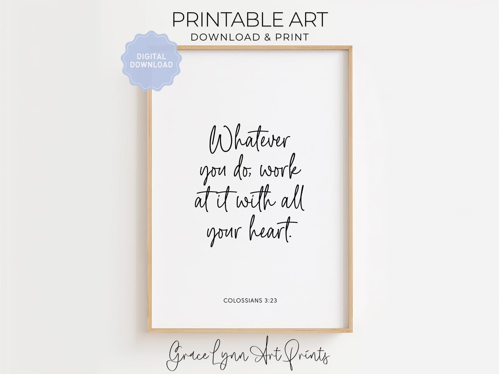 Colossians 3:23 Printable, Whatever You Do Work at It With All Your ...