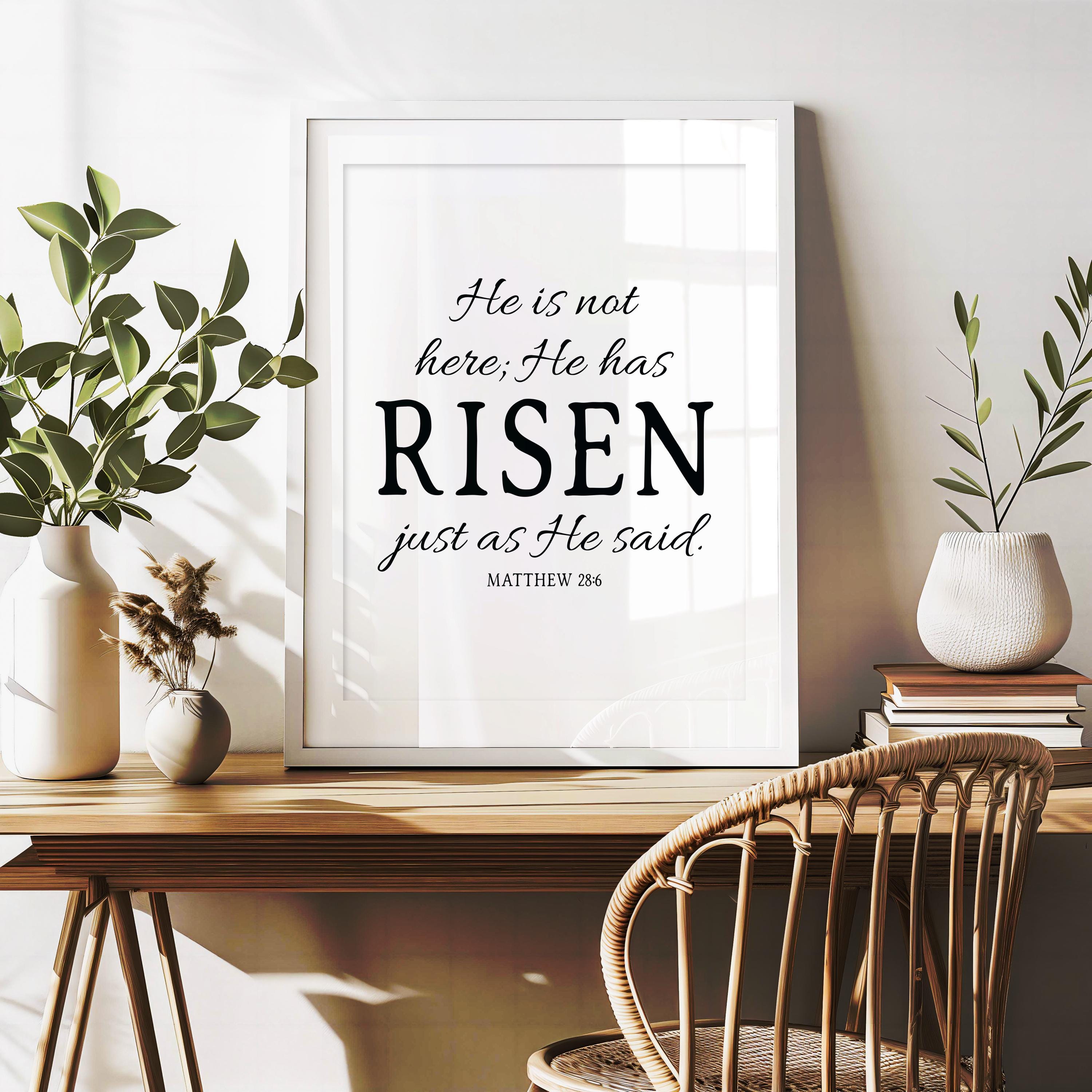 He is Not Here; He Has Risen Printable - Matthew 28:6, Printable ...
