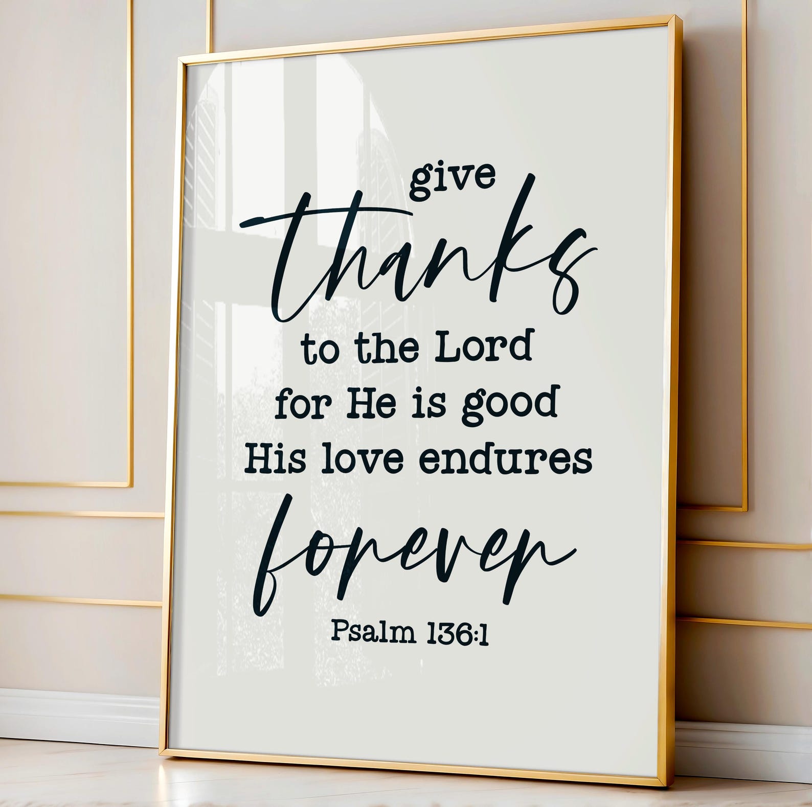 Psalm 136:1 Printable, Give Thanks to the Lord Printable Sign ...