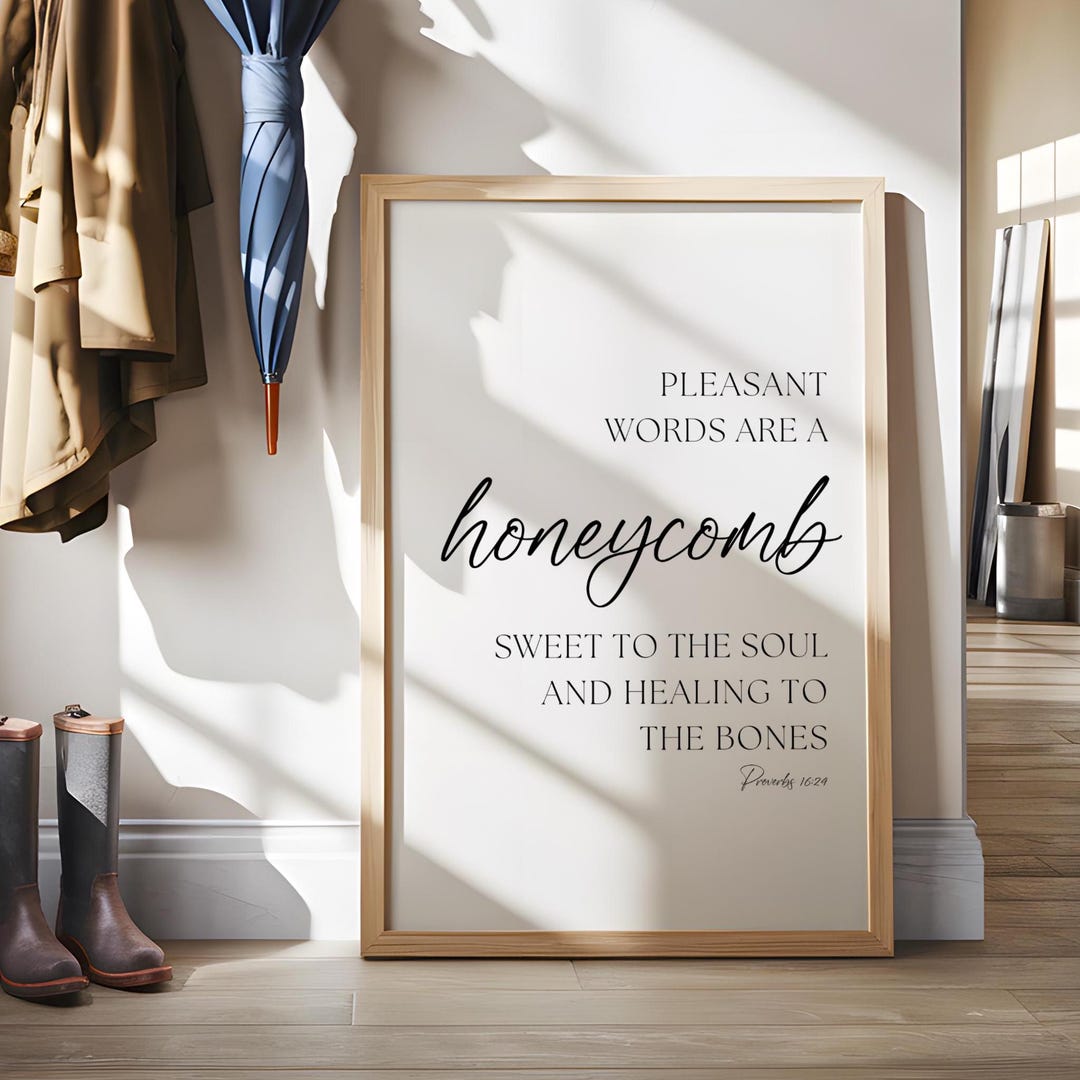 Proverbs 16:24 Printable, Pleasant Words Are A Honeycomb, Scripture ...