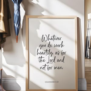 Colossians 3:23 Printable, Whatever You Do Work Heartily, Bible Verse ...