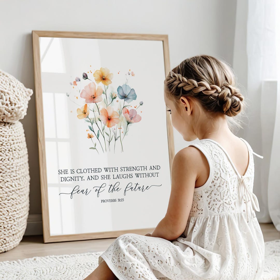 Proverbs 31:25 Printable, She is Clothed With Strength and Dignity ...