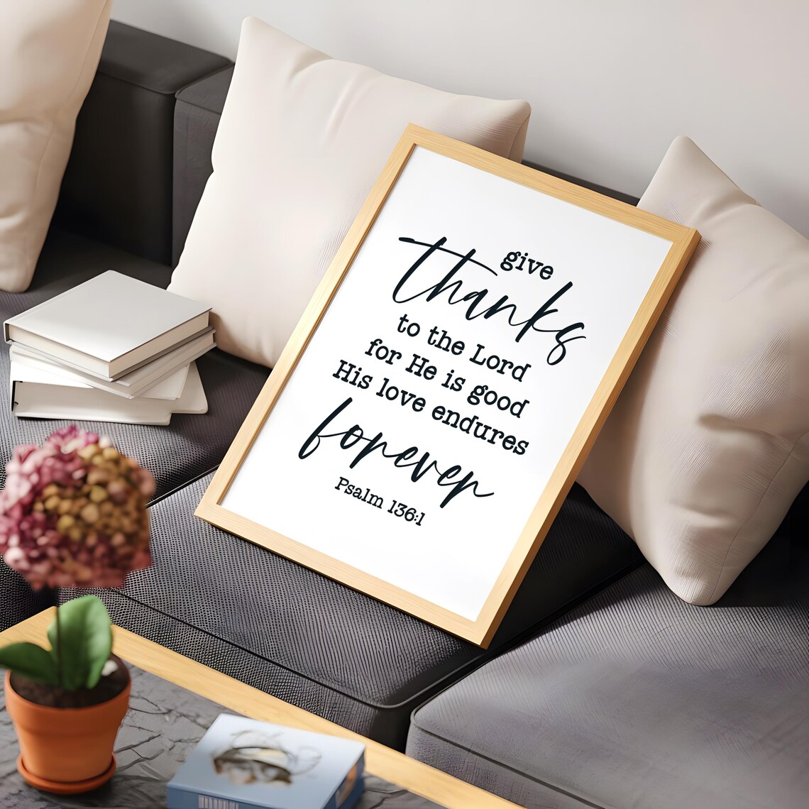 Psalm 136:1 Printable, Give Thanks to the Lord Printable Sign ...