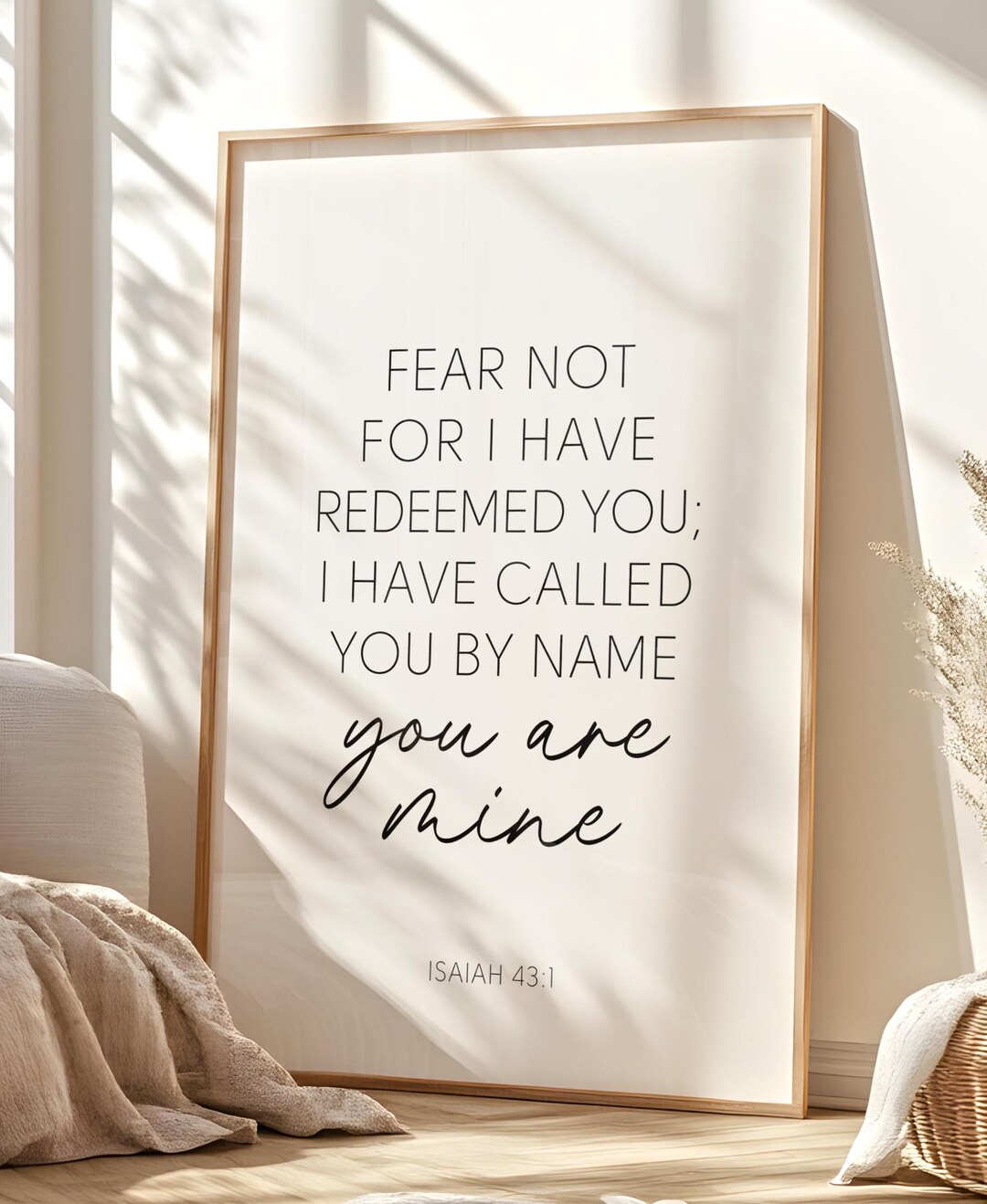 Isaiah 43:1 Printable, Fear Not for I Have Redeemed You, Scripture ...