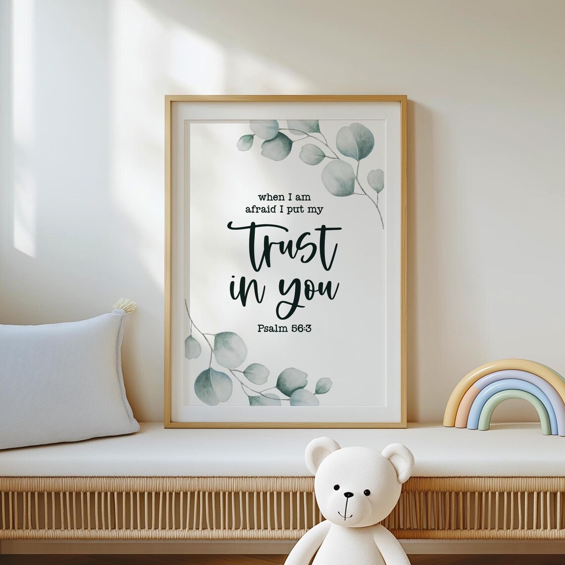 Psalm 56:3 Printable, When I Am Afraid I Put My Trust in You, Printable ...