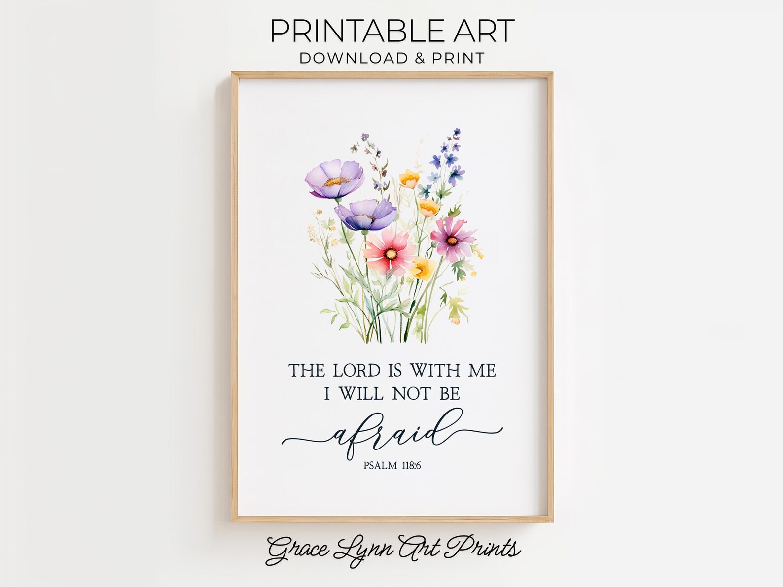 Psalm 118:6 Printable Sign, the Lord is With Me, Bible Verse Printable ...
