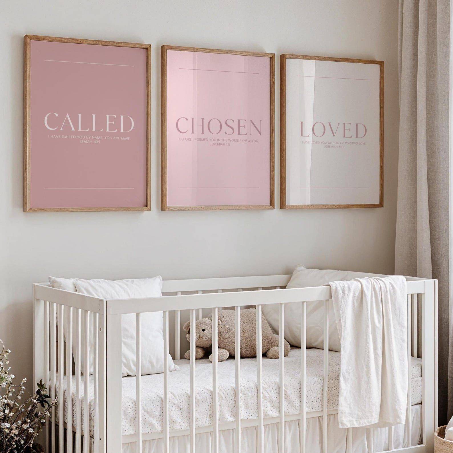 Called Chosen Loved Printable Wall Art, Christian Nursery Decor, Bible ...