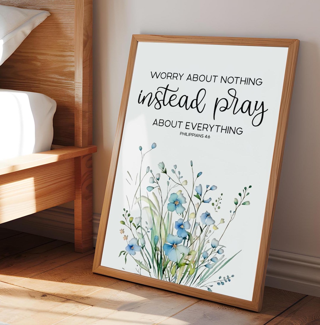 Philippians 4:6 Printable, Worry About Nothing Printable, Printable ...