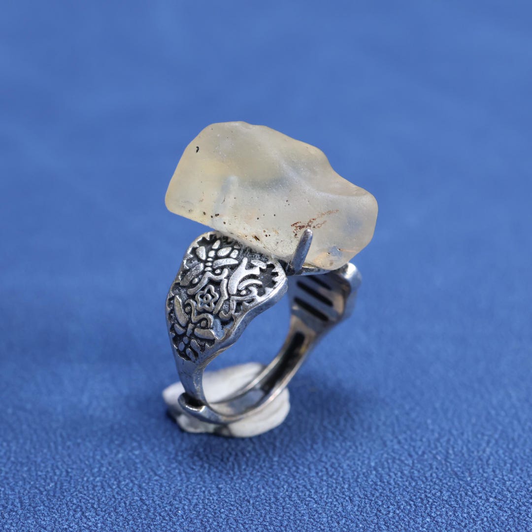 Libyan Desert Glass Meteorite Ring，adjustable Meteorite Jewelry AH01 - Etsy