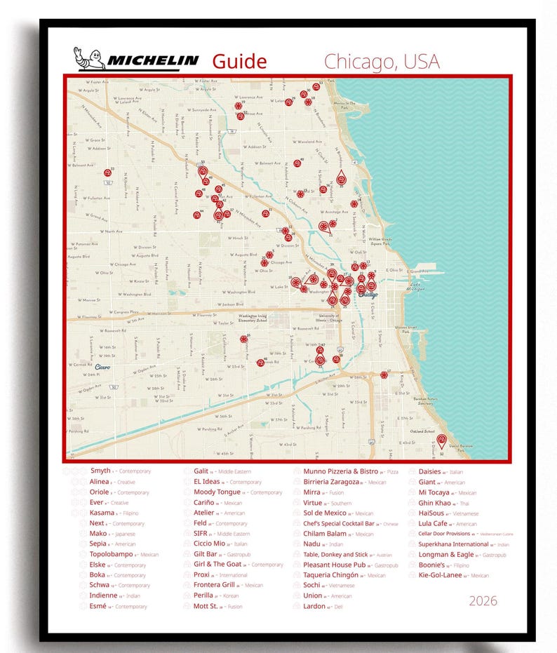 2026 Michelin Guide Map, Interactive Poster With Visit Tracking ...