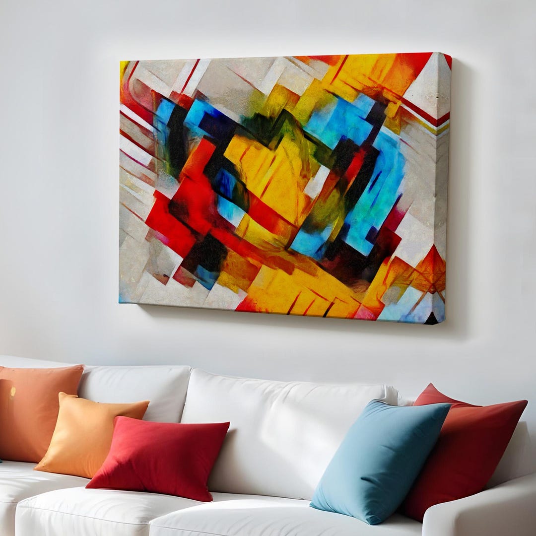 Picasso Style Abstract Oil Painting Look Decorative Canvas Wall Art ...