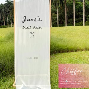 Chiffon Welcome Sign, Bridal Shower Fabric Banner, Canvas Sign, Linen ...