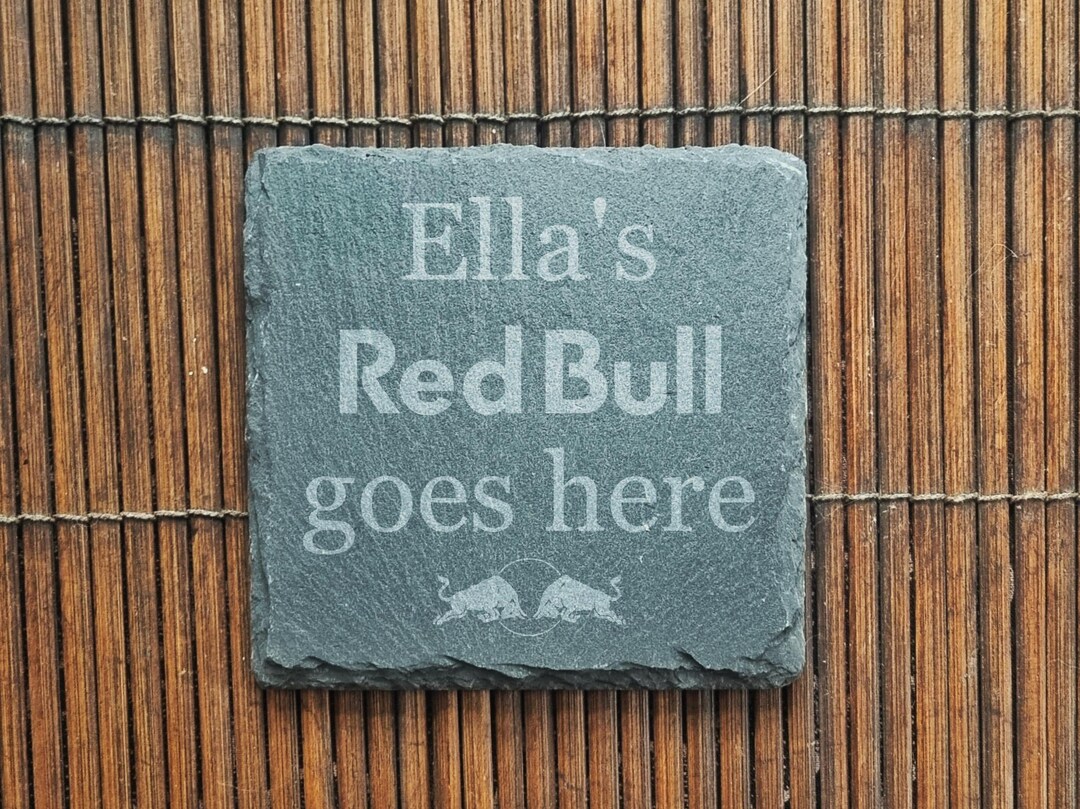 Slate Red Bull Coaster - Etsy UK
