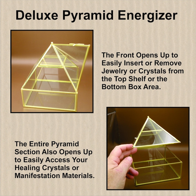 Pyramid Crystal Display Case – Sacred Geometry, Decor for Cleansing ...
