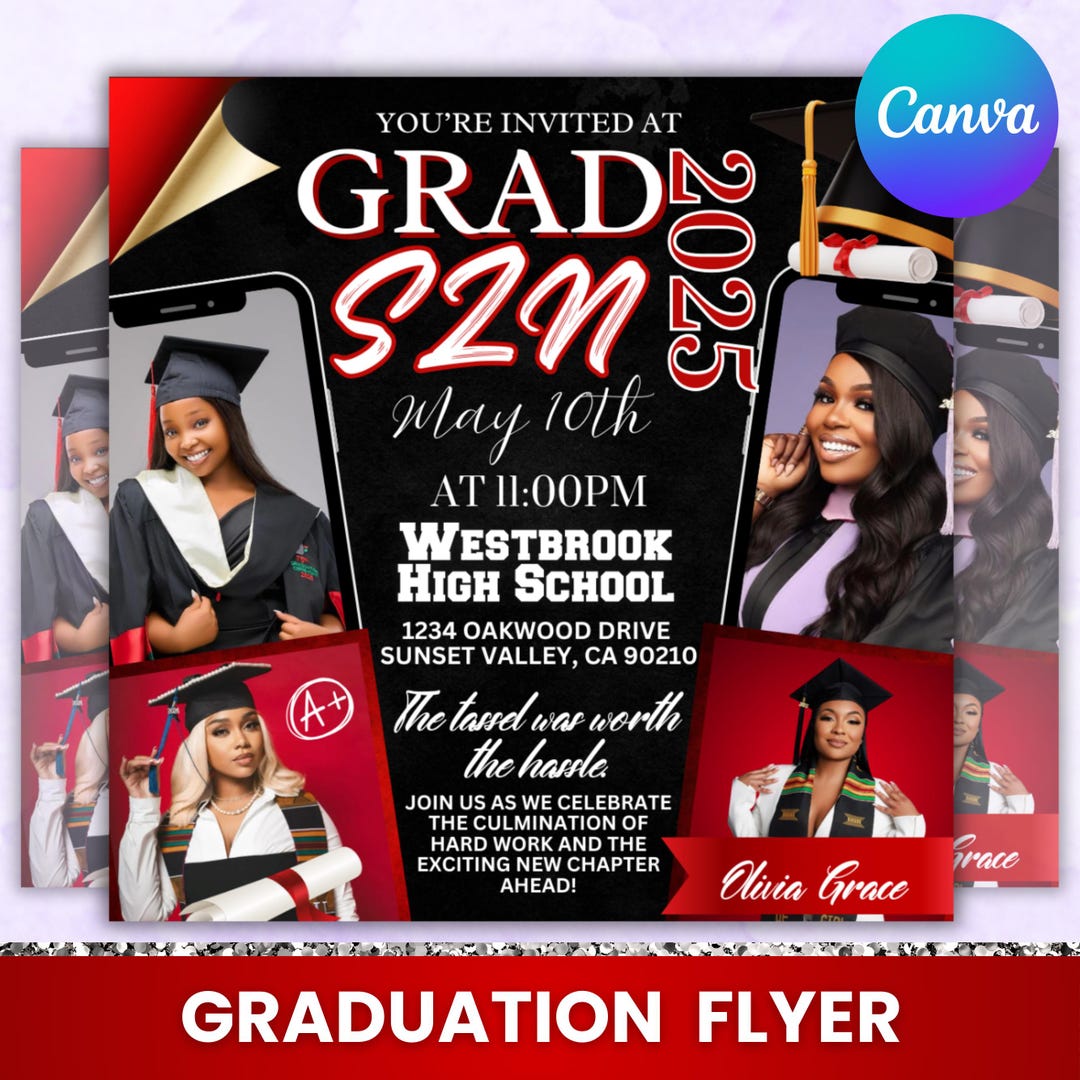 Graduation Flyer, Graduation Party Flyer, Graduation Invitation Flyer ...