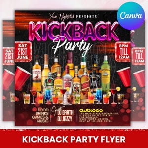Kickback Party Flyer, Kickback Club Flyer, Club DJ Party Invite, Event ...