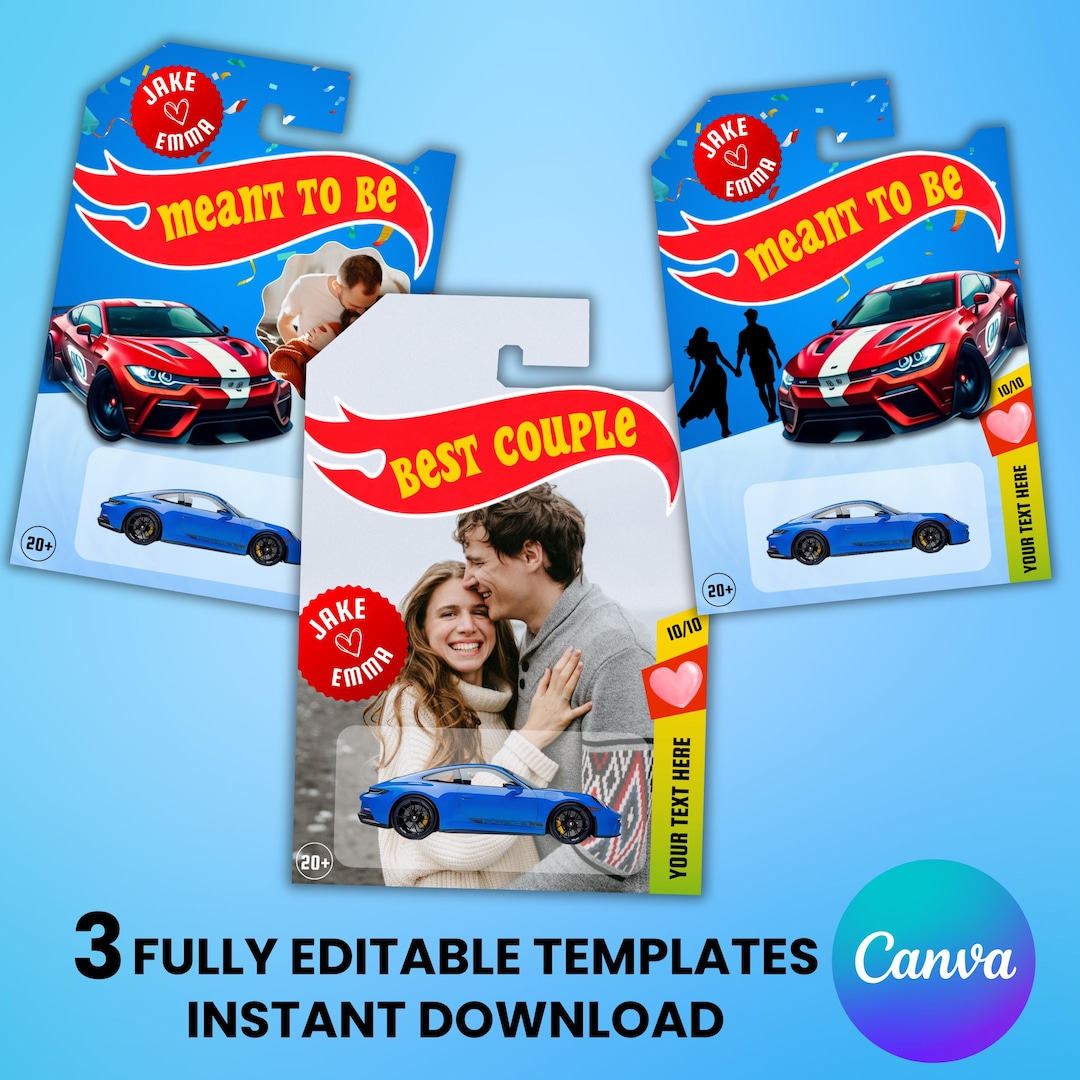 Couple Toy Car Packaging Template: Love Car Gift (canva Editable ...