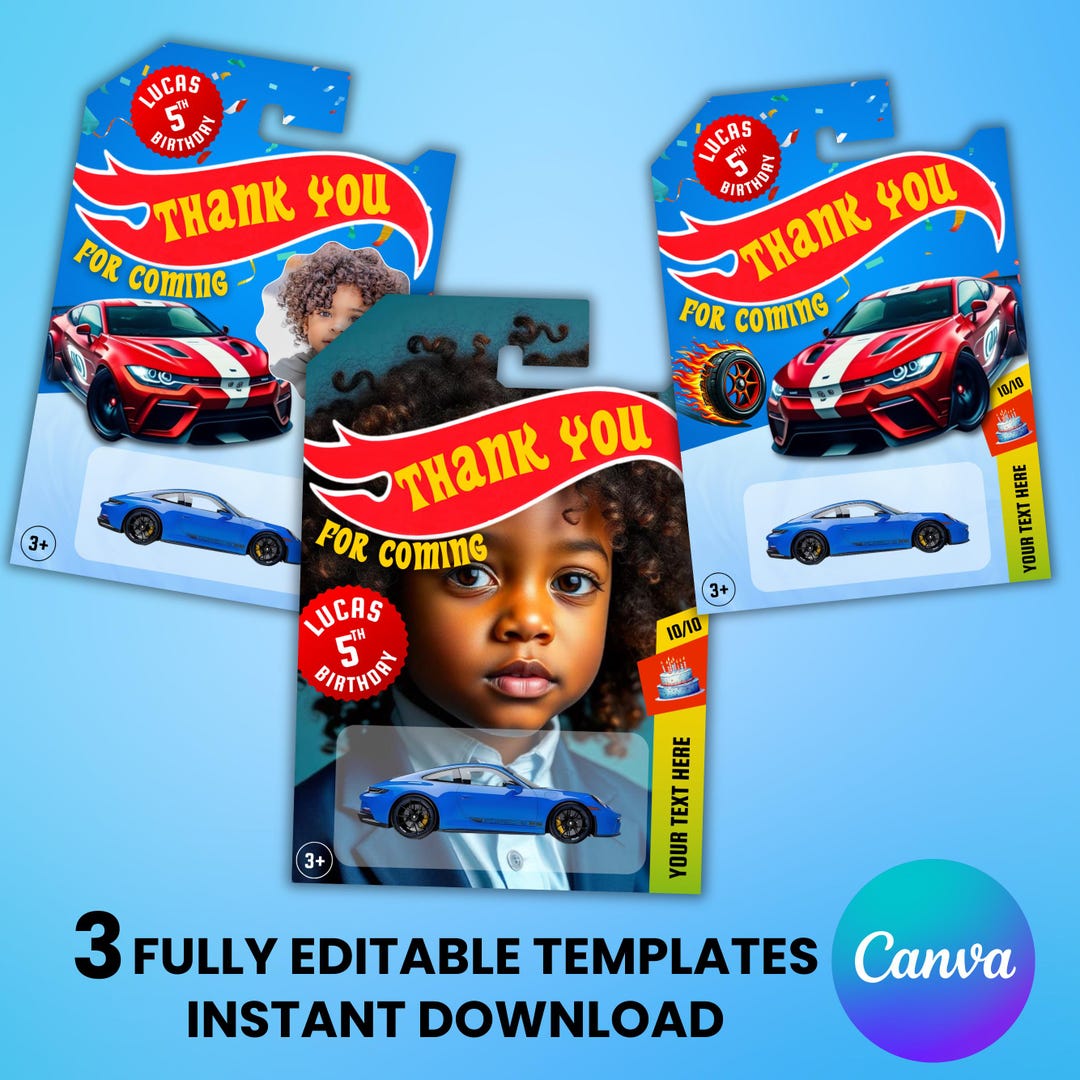 Toy Car Packaging, Toy Car Packaging Template, Printable Car Birthday ...