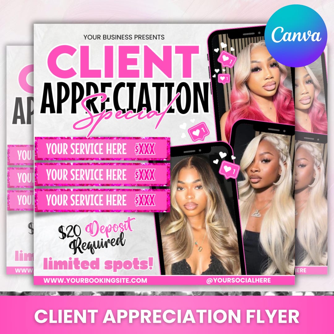 Client Appreciation Flyer, Customer Appreciation Flyer, Beauty Salon ...