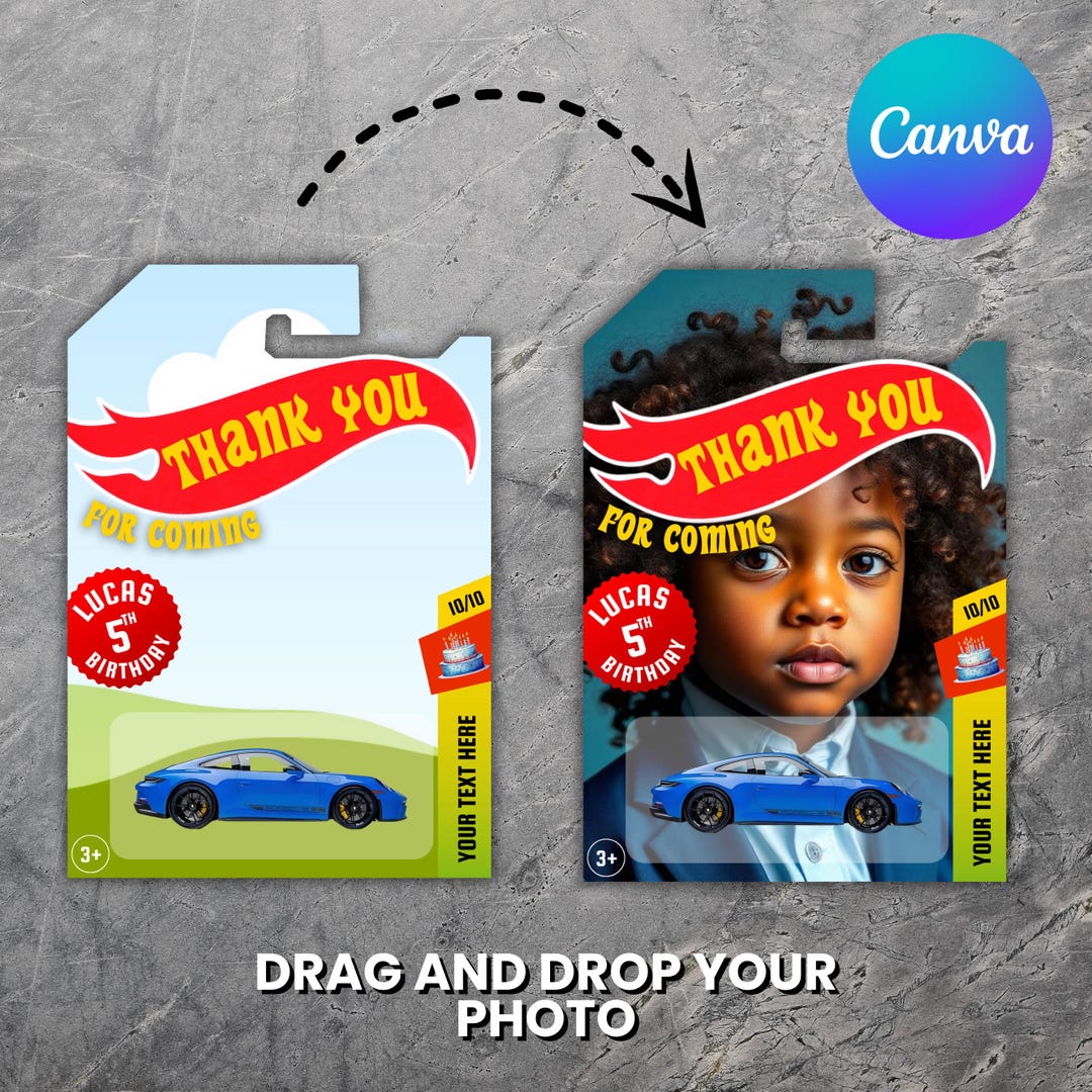 Toy Car Packaging, Toy Car Packaging Template, Printable Car Birthday ...