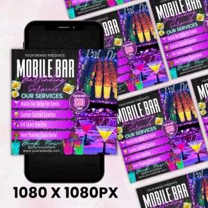 Mobile Bartending Flyer, Mixologist Flyer, Portable Bar Flyer, Event ...