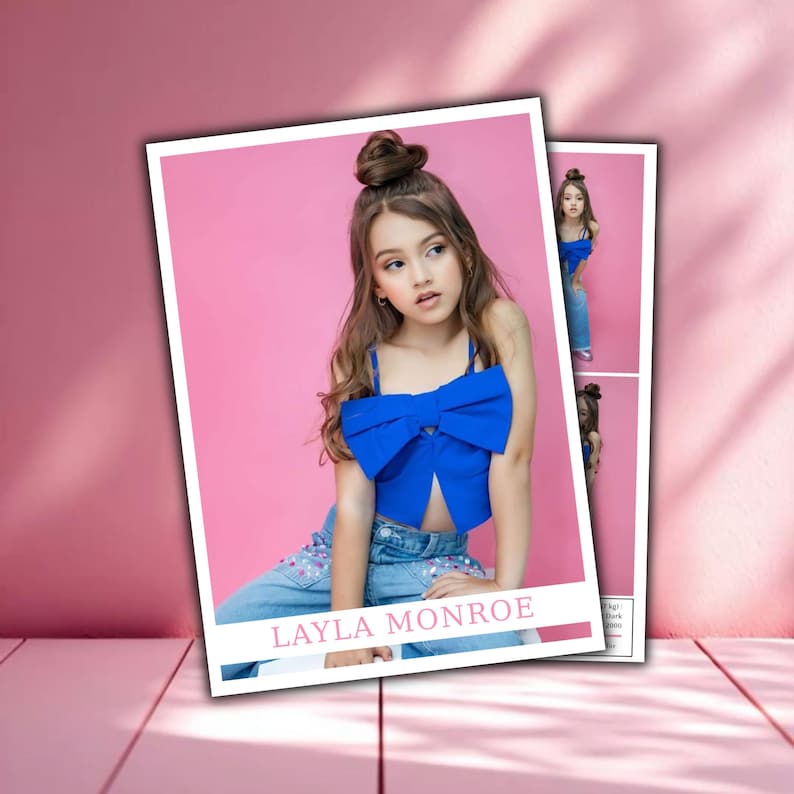Kids Comp Card Template: Child Model Portfolio (digital Download) - Etsy