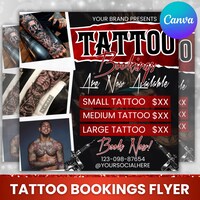 Tattoo Party Flyer, Tattoo Artist, Tattoo Party Invitation, Tattoo Shop ...