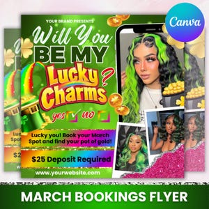 March Booking Flyer, St. Patrick Day Flyer, March Madness Flyer, March ...
