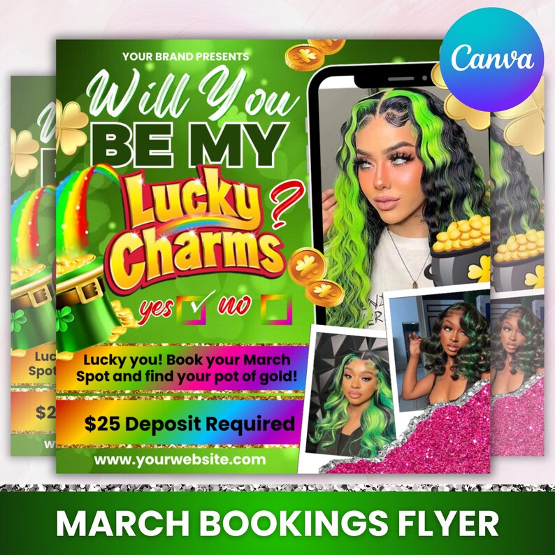 March Booking Flyer, St. Patrick Day Flyer, March Madness Flyer, March ...