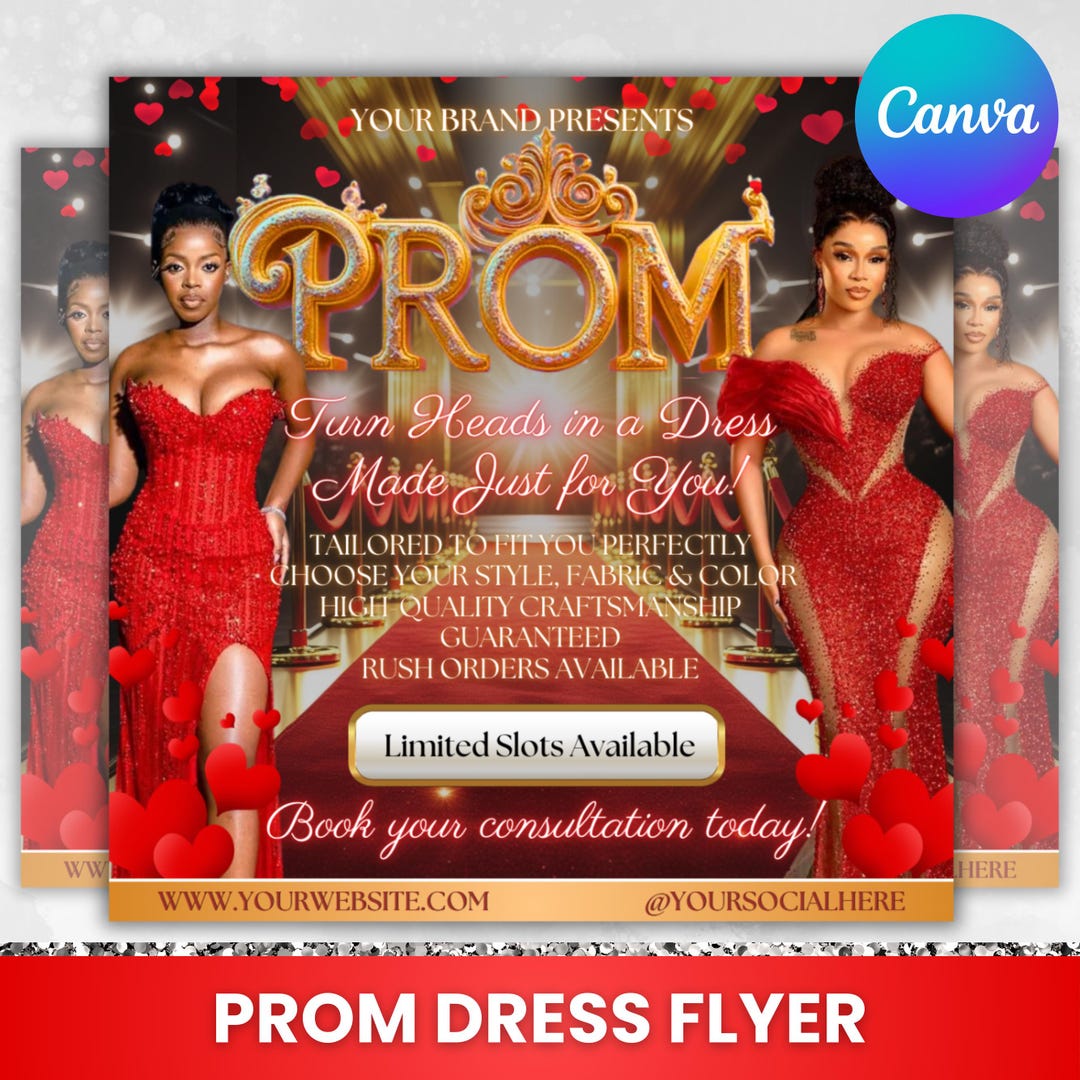 Prom Dress Flyer, Prom Flyer, Prom Fashion Flyer, Prom Flyer Template ...
