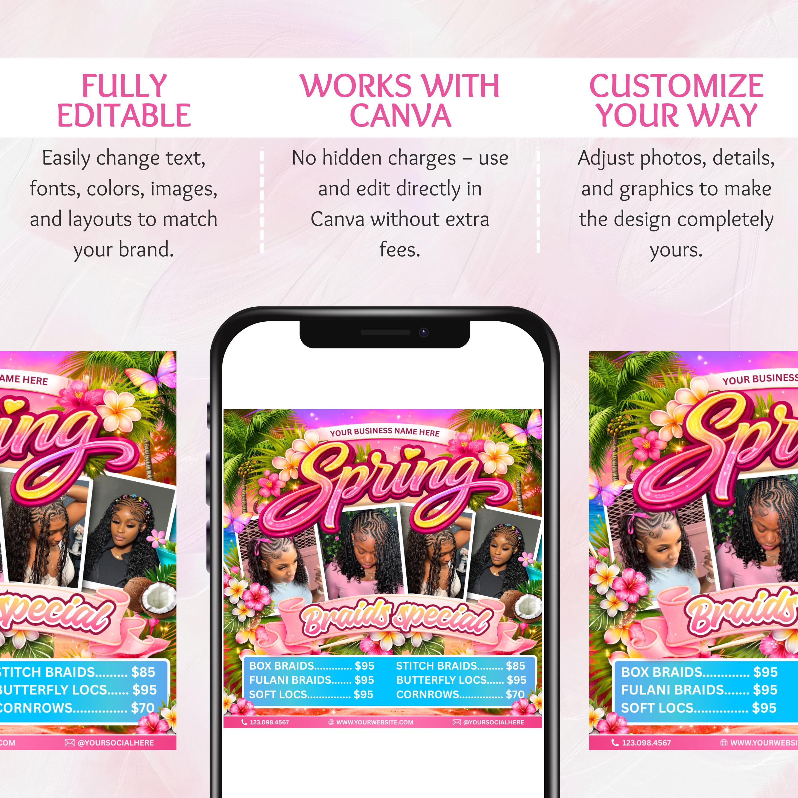 Spring Break Booking Flyer, Spring Booking Flyer, Spring Break Sale ...