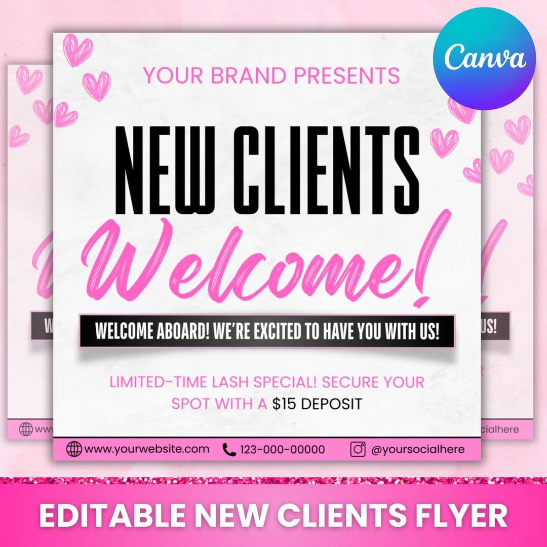 New Client Flyer,new Client Welcome Flyer,hair Braids Lashes Wig ...