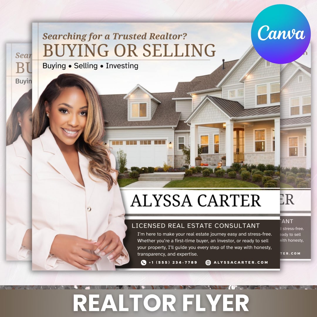 Real Estate Flyer, Realtor Flyer Template, Buying or Selling Real ...