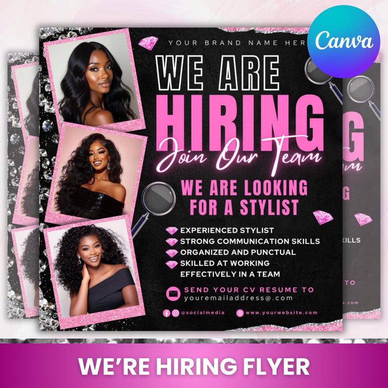We Are Hiring Flyer, Join Our Team Flyer, Salon Team Members Wanted ...